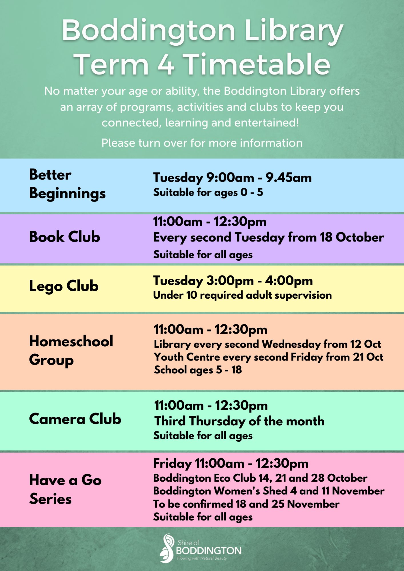 Boddington Library Term 4 Programs » Shire of Boddington