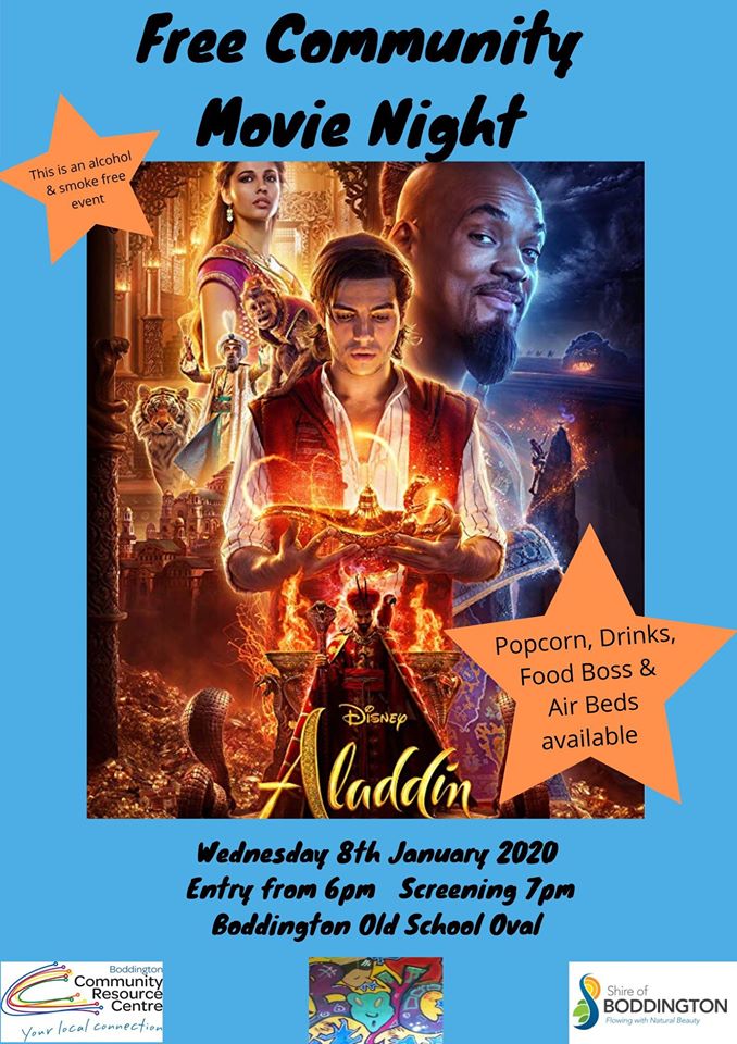 News Story - MOVIE NIGHT 'ALADDIN' 8 JANUARY 2020 » Shire of Boddington