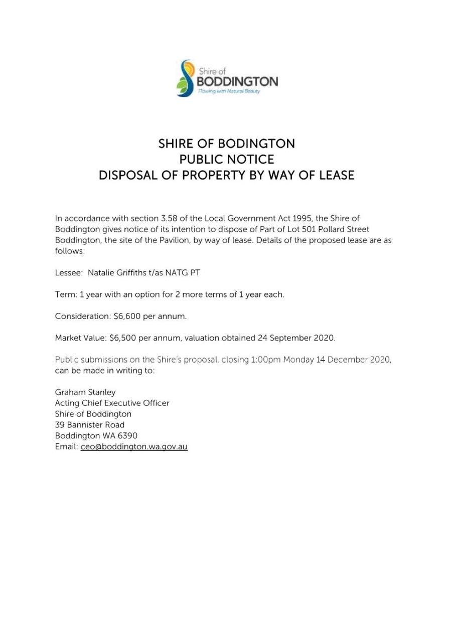 News Story - PUBLIC NOTICE- DISPOSAL OF PROPERTY BY WAY OF LEASE ...