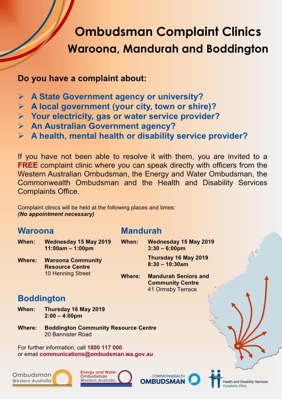 News Story - OMBUDSMAN CLINIC » Shire of Boddington